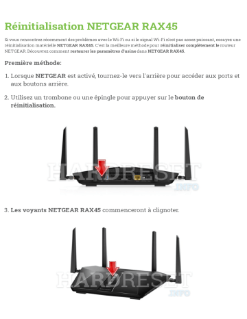 Réinitialisation NETGEAR RAX45 | Manualzz