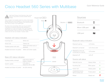 Cisco Headset 560 Quick Reference Guide | Manualzz