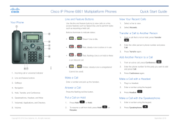 Cisco IP Phone 6861 Quick Start Guide | Manualzz