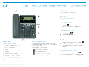 Cisco IP Phone 7861 Quick Start Guide | Manualzz