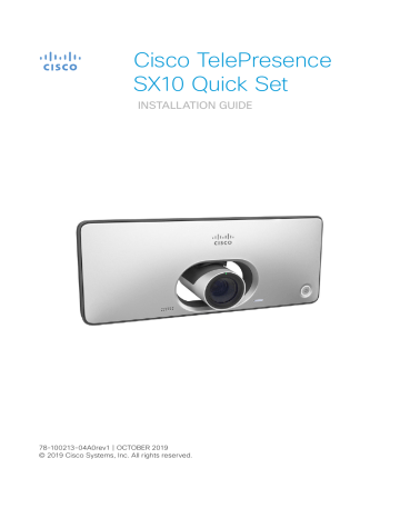 Cisco TelePresence SX10 Quick Set Installation Guide | Manualzz