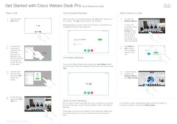 Cisco Webex Desk Series Quick Reference Guide | Manualzz