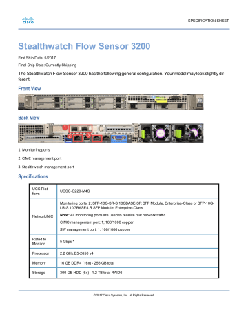 Cisco Stealthwatch Flow Sensor Series Specification | Manualzz