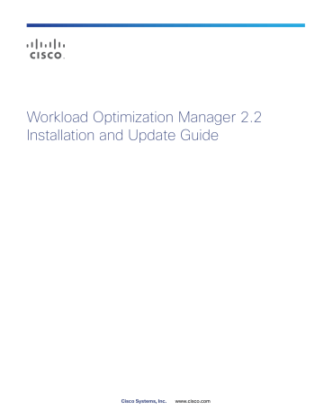 Cisco Workload Optimization Manager 2 0 Installation Guide Manualzz