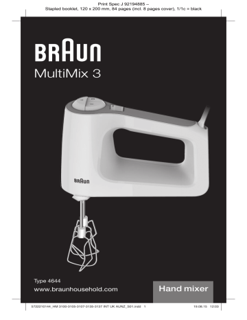 Braun HM 3105 WH Hand mixer Instruction manual | Manualzz