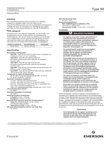 Fisher 99 Installatie gids | Manualzz