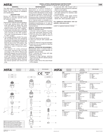 Asco Series 327 Solenoid Valves Instruction manual | Manualzz