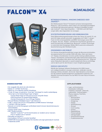 Datalogic Falcon X4 Handheld Computer Data Sheet | Manualzz