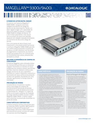 Datalogic Magellan 9300i Multi-Plane Imaging Scanner/Scale Ficha de dados | Manualzz