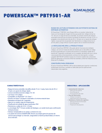 Datalogic PowerScan 9500 Series Ficha de datos | Manualzz