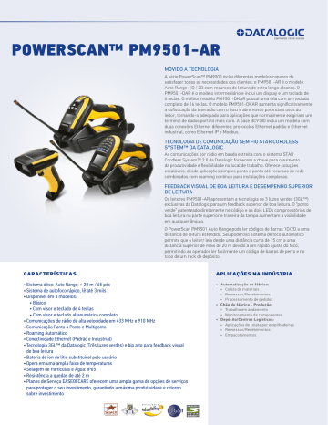 Datalogic PowerScan 9500 Series Ficha de dados | Manualzz