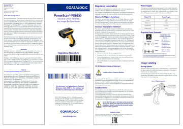 Datalogic PowerScan PD9531 Owner's Manual | Manualzz