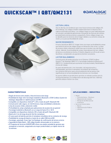 Datalogic QuickScan 2131 Series Ficha de datos | Manualzz