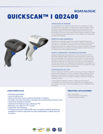 Datalogic QuickScan I QD2400 Ficha de datos | Manualzz