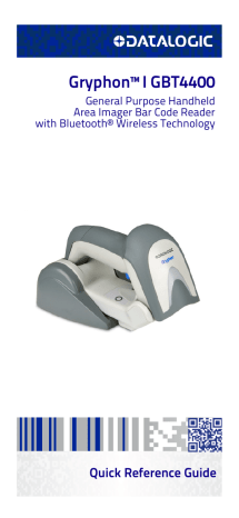 Datalogic Gryphon I GBT4400-HC 2D Quick Reference Guide | Manualzz