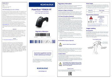 Datalogic PowerScan PD9531 Owner's Manual | Manualzz
