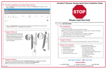American Time EverAlert Dynamic Display Installation guide | Manualzz