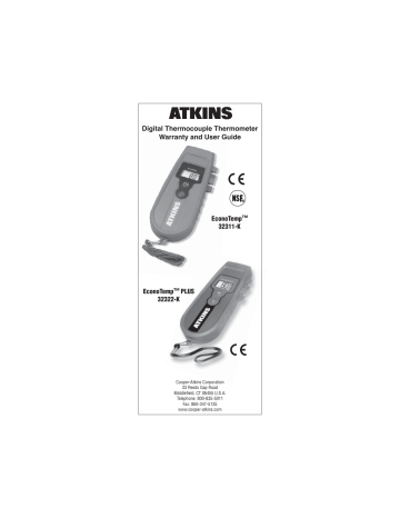 Cooper Atkins 32322 EconoTemp™ Plus Instruction manual | Manualzz