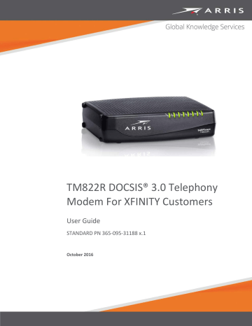 Arris TM822R Xfinity® Telephony Modem User Guide | Manualzz