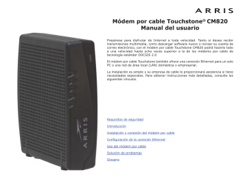 Arris CM820A/NA Guía del usuario | Manualzz