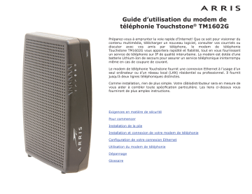 Arris TM1602G/NA Mode d'emploi | Manualzz