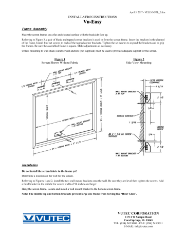 Vutec Vu-Easy™ Installation Guide | Manualzz