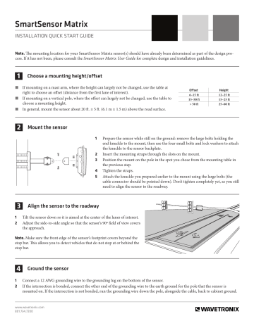 Wavetronix SmartSensor Matrix Quick Start Guide | Manualzz