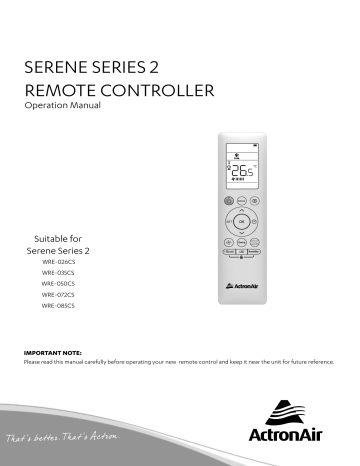 ActronAir RC-02 Remote Controller User Manual | Manualzz