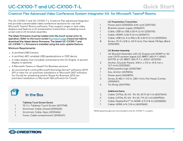 Crestron UC-CX100-T-L Quick Start | Manualzz