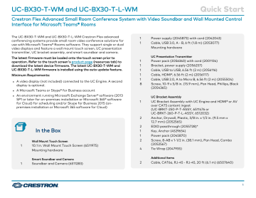 Crestron UC-BX30-T-L-WM Quick Start | Manualzz