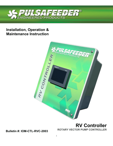 Pulsafeeder RV Controller Owner's Manual | Manualzz
