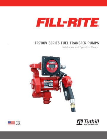 Fill-rite FR700V AC Pump Manuel du propriétaire | Manualzz