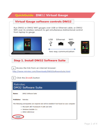 Retrotec DM32 WiFi Virtual Gauge Quick Guide | Manualzz