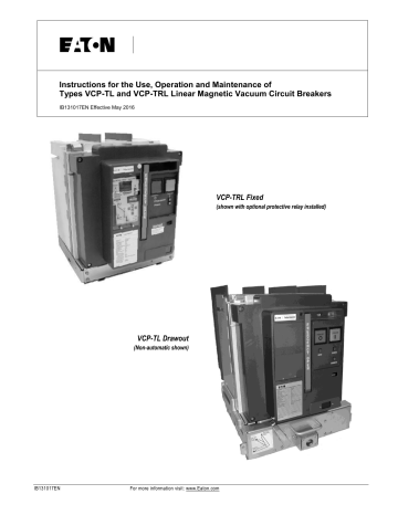 Eaton VCP-TL/VCP-TRL Instruction book | Manualzz