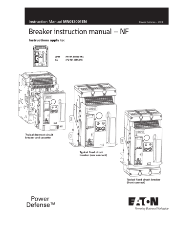 Eaton Breaker – NF Instruction manual | Manualzz