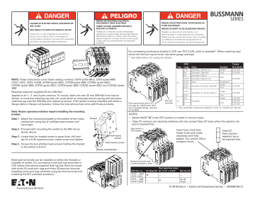 Eaton Bussmann series Installation Instructions | Manualzz