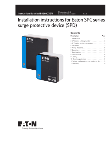 Eaton SPC series Installation Instructions | Manualzz