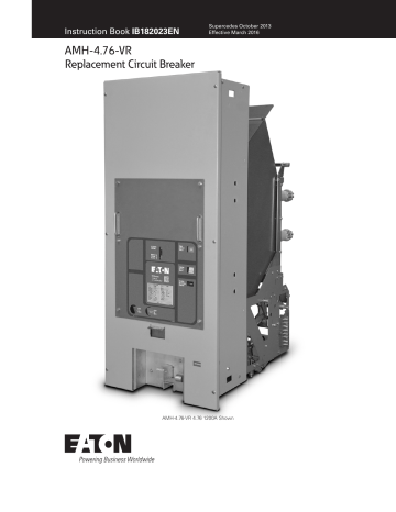 Eaton VR-Series circuit breaker for General Electric AMH-4.76 Owner's ...