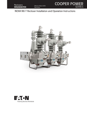 Eaton NOVA NX-T triple-single recloser Instructions | Manualzz