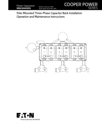 Eaton Pole-mounted three-phase capacitor bank Instructions | Manualzz