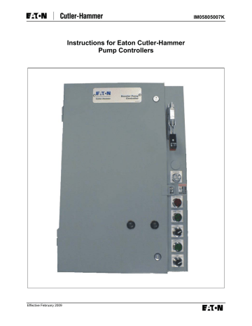 Eaton Booster Pump Controllers Owner's Manual | Manualzz