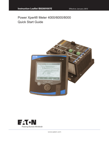 Eaton First generation PXM 4/6/8K meter Quick Start Guide | Manualzz