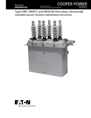 Eaton VWE and VWVE recloser Instructions | Manualzz