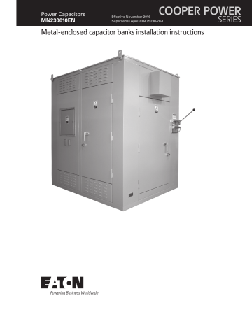 Eaton Metal-enclosed capacitor banks Installation Instructions | Manualzz