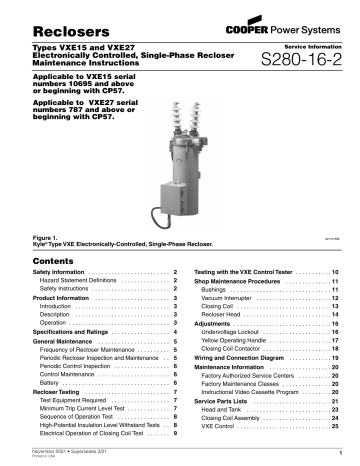 Eaton VXE recloser Instructions | Manualzz