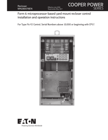 Eaton Form 6 yard-mount recloser control Instructions | Manualzz