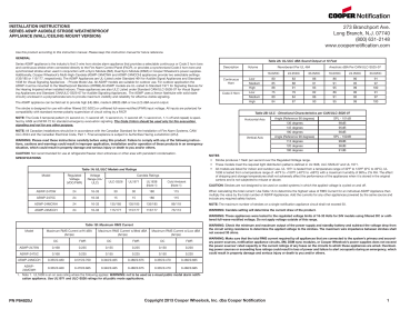 Eaton Wheelock ASWP horn strobe Owner's Manual | Manualzz