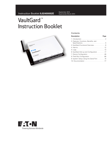 Eaton VaultGard communications device Instructions | Manualzz
