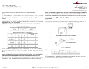 Eaton Wheelock MT4-115 multitone horn Owner's Manual | Manualzz