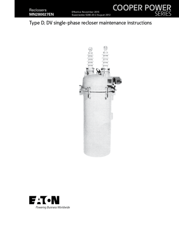 Eaton D and DV single-phase recloser Instructions | Manualzz
